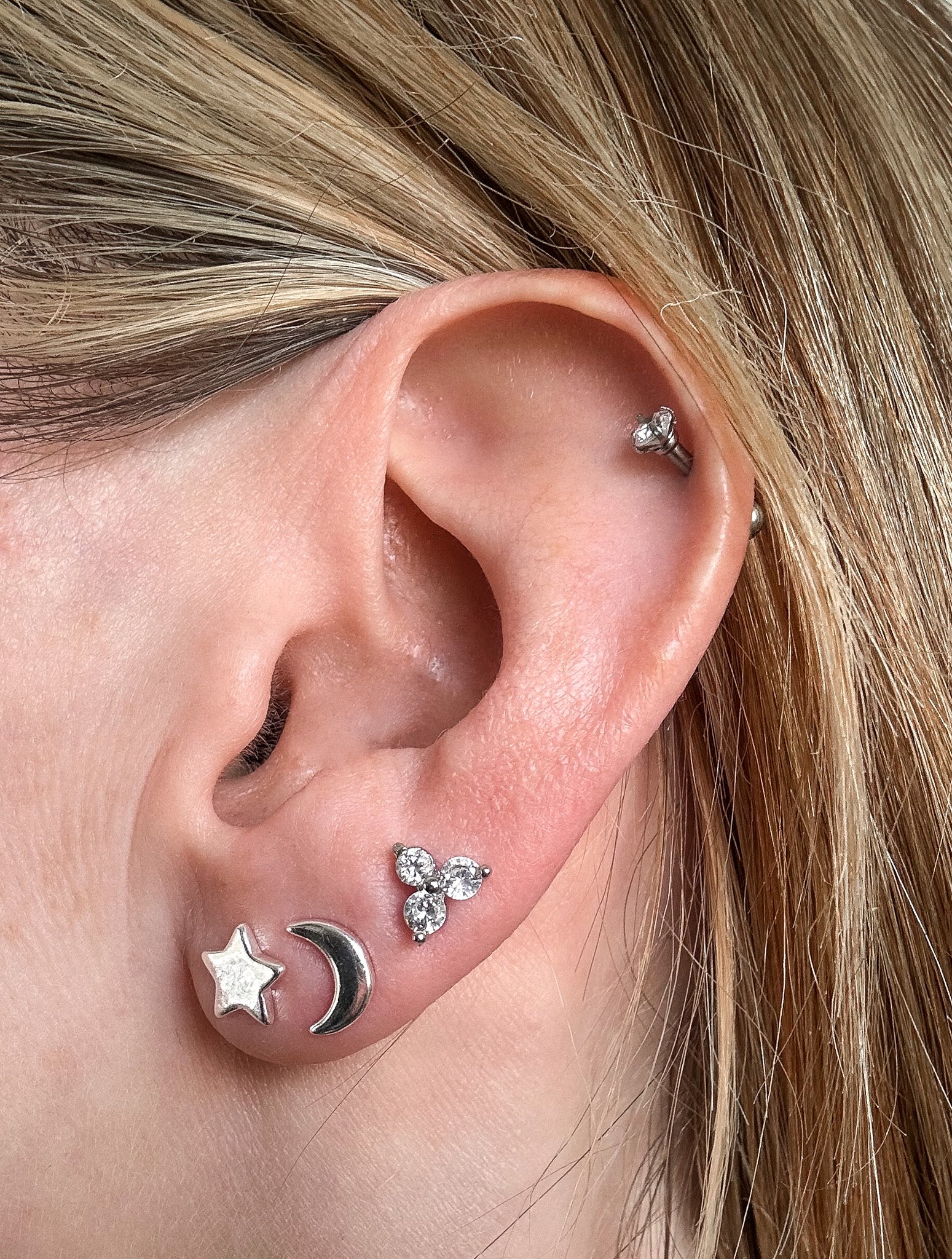 Silver Star & Moon studs – The Libra Edit
